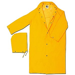 MCR Safety 200CX5 49-Inch Classic PVC/Polyester Coat with Detachable Hood, Yellow, 5X-Large