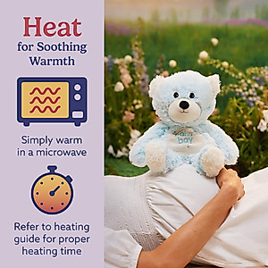 warmies Microwavable & Weighted Stuffed Animals, Baby Boy Bear - Heated Stuffed Animal Plushie for Warmth & Comfort - Cute Soft Plush Toys for Adults & Children (Boys, Girls, Babies & Toddlers)