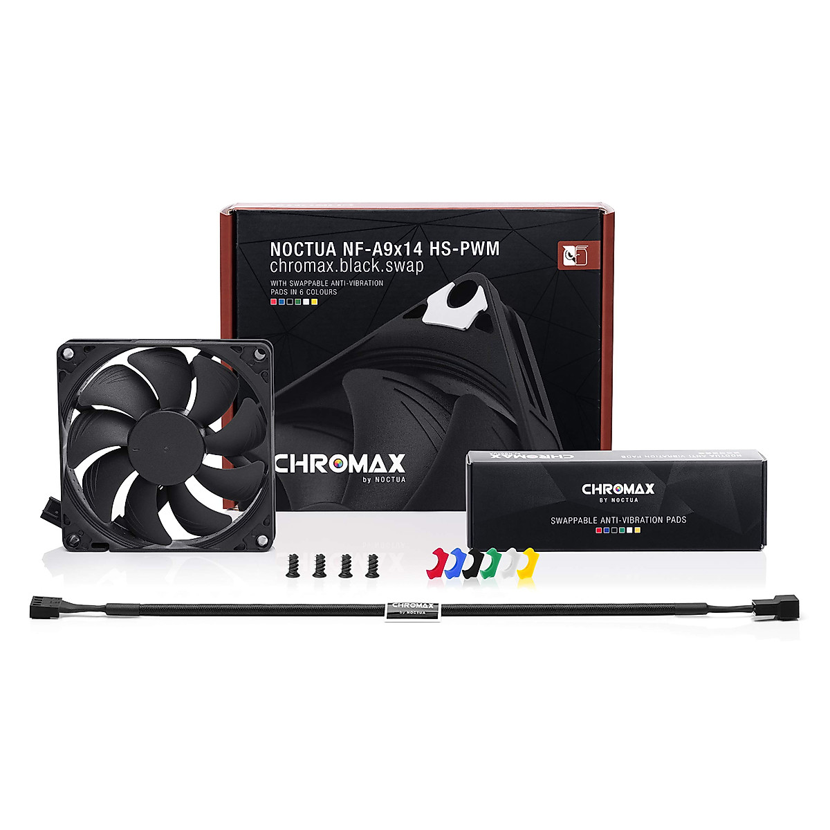 Noctua NF-A9x14 HS-PWM chromax.Black.swap, Premium Quiet Slim Fan, 4-Pin (92x14mm, Black)