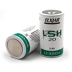 YUTSUJO (2-Pack) 3.6V 13Ah LSH20 D Size Lithium Thionyl Chloride Battery, Raised Positive and Flat Negative