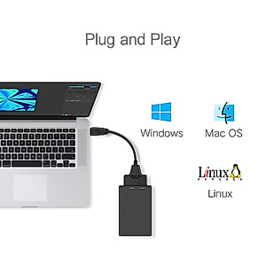 ELUTENG USB 3.0 SATA Adapter 2.5 Inch SATA to USB 3.0 Cable 22 Pin 7+15 HDD / SSD Cord Support UASP Serial ATA III Compatible for 2.5 SATA Hard Drive (USB C to SATA)