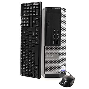 Desktop Computer PC Compatible With Dell OptiPlex 7020, Quad Core i5 3.3GHz, 8GB RAM, 1TB HDD, DVD, Keyboard, Mouse, WiFi and Bluetooth, Windows 10 Professional (Renewed)