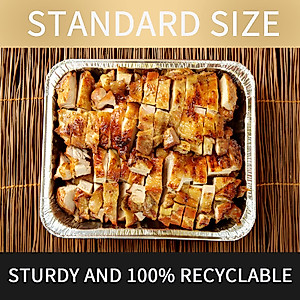 9x13 Aluminum Pans Disposable Foil Pans (30-Pack), Half Size Deep Steam Table Pans Extra Thick for Baking, Cooking, Roasting, Heating …