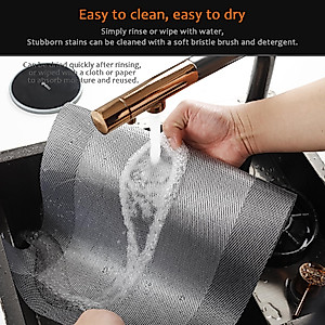 Uolr Table Mats Set of 6 Grey Washable& Wipeable Plastic Placemats for Kitchen Indoor Outdoor Heat Resistant Non Slip Woven Vinyl Table Placemats Protect Dining Table Silver Place mats (Grey)