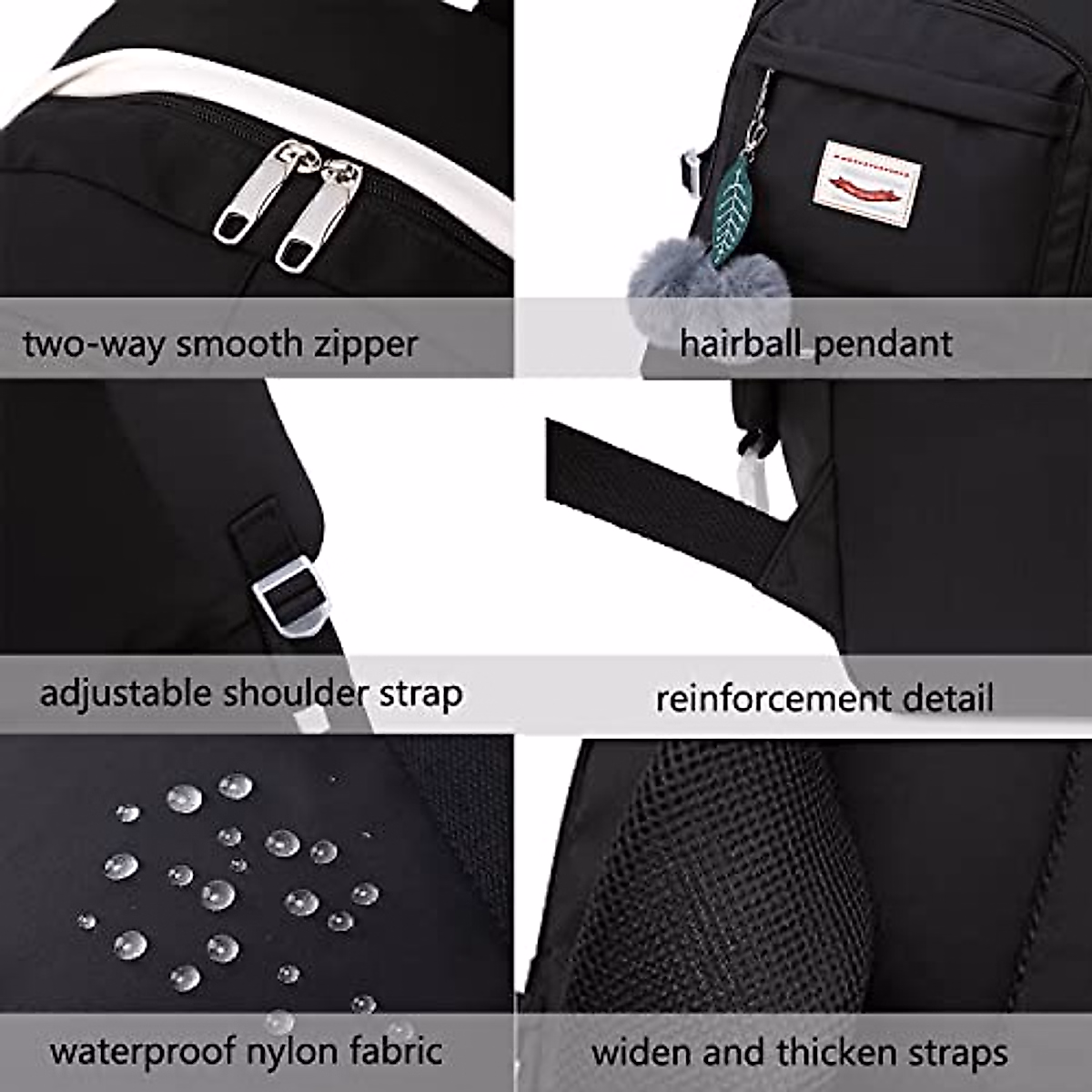 Lmeison Backpack for Girls Cute School Backpack for College Women Middle High School Laptop Backpacks 15.6 Inch School Bag Anti Theft Travel Daypack Large Bookbags for Teen Girls, White