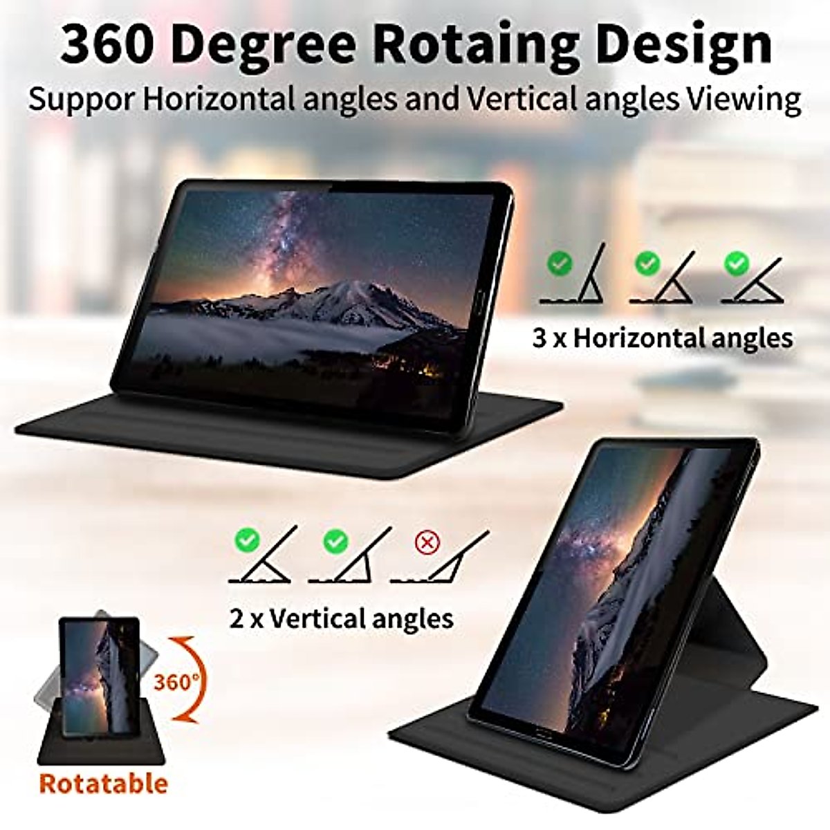 CGFGHHUY Case for Galaxy Tab S8 Plus/S7 FE 12.4 inch Tablet 360 Degree Rotating Stand Smart Cover with Auto Wake Sleep Case for Samsung Galaxy Tab S8+ 2022/S7 FE 2021 - Owl in The Tree