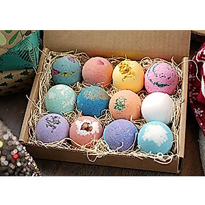 LifeAround2Angels Bath Bombs Gift Set 12 USA made Fizzies, Shea & Coco Butter Dry Skin Moisturize, Perfect for Bubble & Spa Bath. Handmade Birthday Mothers day Gifts idea For Her/Him, wife, girlfriend