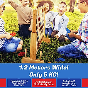 Prextex Giant 4 in A Row Connect Game with Travel Bag - Back Yard Games for Family and Friends - Includes Extra Large 42 Discs - Ideal for Team Building, Camping, Parties - Fun for All Ages, 24x27 in