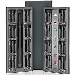 WINHUNT 48 in 1 Mini Precision Screwdriver Set, Small Screwdriver Torx Bit Set Magnetic, Eyeglass Repair Kit with Phillips Head, Small Screwdriver for Electronics/PC/Watch/Xbox