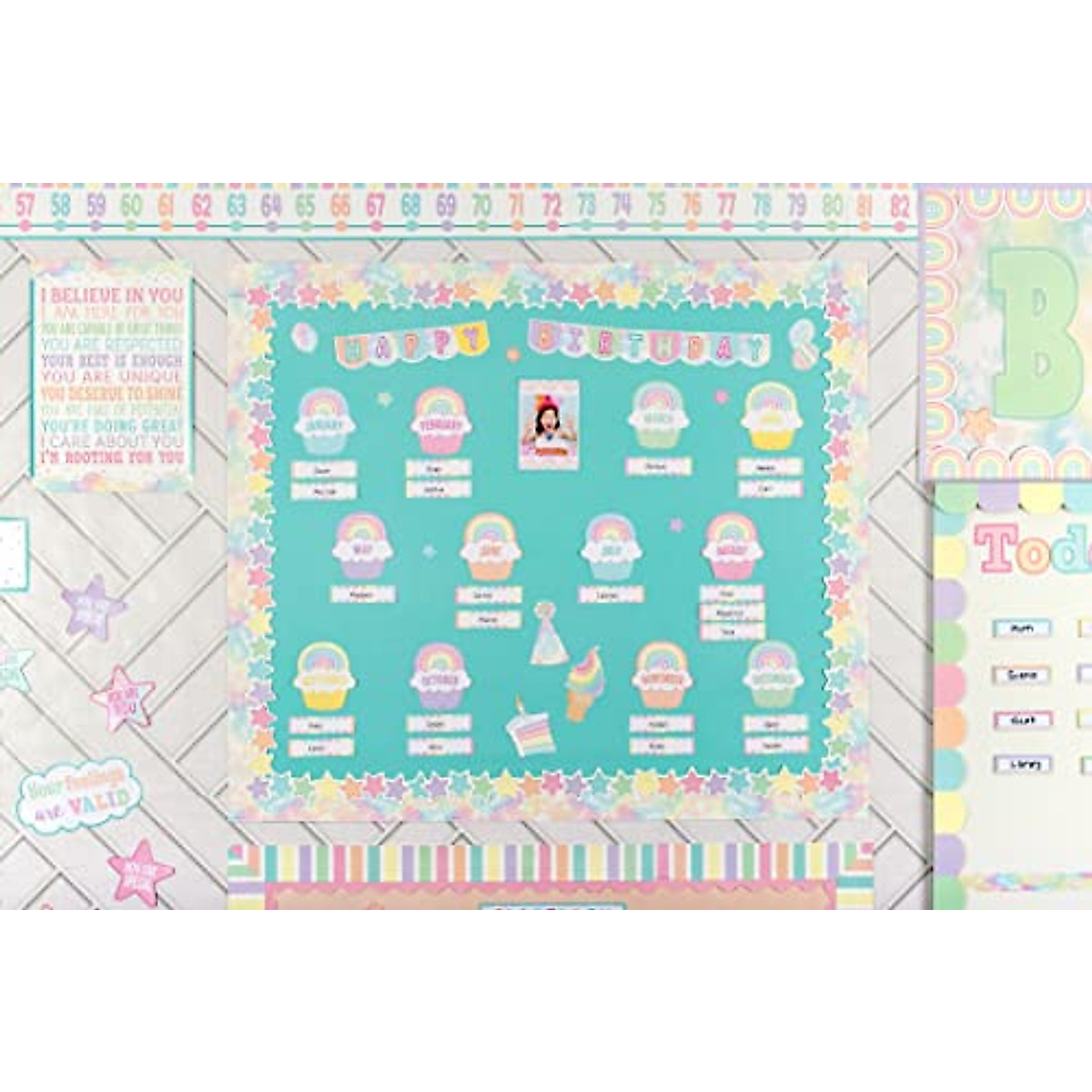 Teacher Created Resources Pastel Pop Stars Die-Cut Border Trim