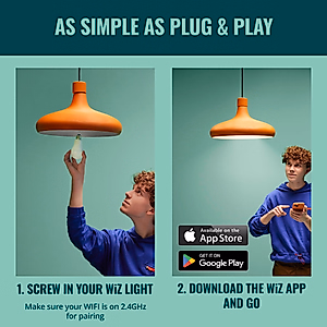 WiZ 65W BR30 Color LED Smart Bulb - Pack of 6 - E26- Indoor - Connects to Your Existing Wi-Fi - Control with Voice or App + Activate with Motion - Matter Compatible