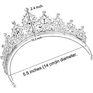 COCIDE Silver Tiaras and Crowns for Women Crystal Headband for Girl Clear Rhinestone Hair Accessories for Bride Wedding Bridal Prom Birthday Party Queen Princess Decorations Halloween Costume Cosplay