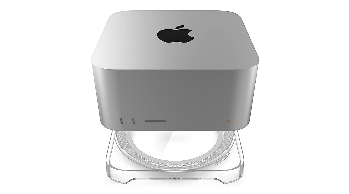 Spigen Mac Studio Stand with Air Filter – Clear Desk Mount