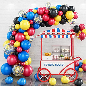 Balloon Arch Garland Kit, 105PCS Blue Red Black Balloon Arch Kit Balloon Garland Kit, Latex Balloons With Confetti Party Balloons For Birthday Decoration Wedding Baby Shower Decoration Party Supplies