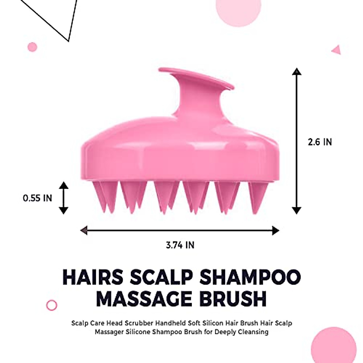 RELAXO- Shampoo Massager Brush for All Kinds of Hairs, Shower Scalp Massager for Men & Women - Helps Promote Healthy Blood Flow, Relieve Stress (Pink)
