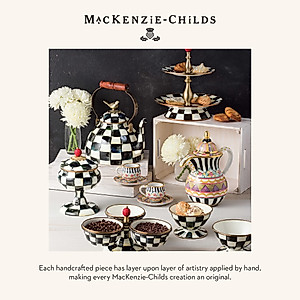 MACKENZIE-CHILDS Espresso Spoon Set, Cute Coffee Spoons and Teaspoons, Set of 4, Black-and-White Courtly