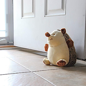 Lily’s Home Cute Decorative Hedgehog Weighted Interior Door Stopper, Compact with Soft Fabric Design