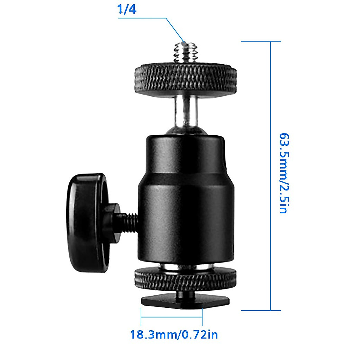 SLOW DOLPHIN Photography Super Clamp with Camera Clamp Mount Ball Head Clamp and Mini Ball Head Hot Shoe Mount Adapter with 1/4'' -20 Tripod Screw for Monitor, LED Lights, Flash Light,Microphone
