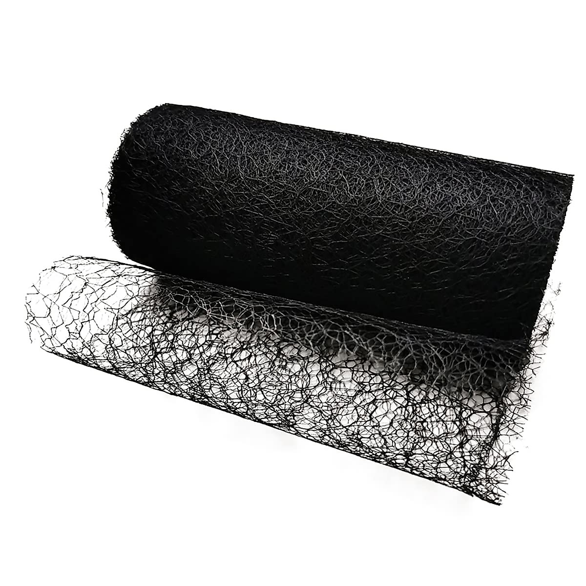 Queenbox 6"x10 Yards Openwork Tulle Ribbon, Irregular Spider Web Mesh Hollow Gauze Roll Hole Lace Net Thin Fabric for DIY Art Craft, Black