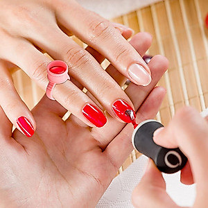 100PCS Disposable Plastic Nail Art Tattoo Glue Rings Holder Eyelash Extension Rings Adhesive Pigment Holders Finger Hand Beauty Tool