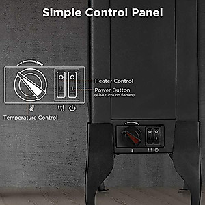 TURBRO Suburbs TS17 Compact Electric Fireplace Stove, 18” Freestanding Stove Heater with Realistic Flame - CSA Certified - Overheating Safety Protection - for Small Spaces - 1400W