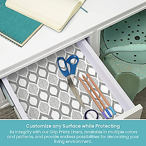 Con-Tact Brand Grip Prints Durable Adhesive Non-Slip Shelf and Drawer Liner, 18" x 4', Savoy Stone