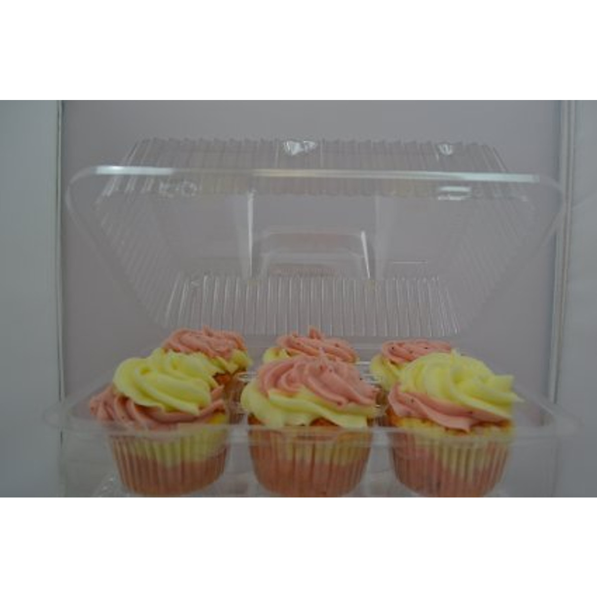pack of 30 half dozen cupcake containers 6 compartment Clear Cupcake Muffin Containers 4" High for topping Strong Quality 6 cupcake containers plastic disposable 6 cupcake boxes 6 cupcake holder