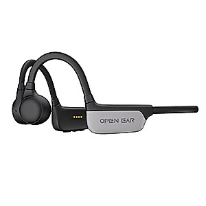 Open Ear Waterproof Bone Conduction Headphones with Bluetooth, Microphone, Voice Control, Ideal for Outdoor Sports, Lightweight Titanium Band, Up to 8H Play, Cable and Ear Plugs Included