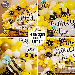 ALL-IN-1 Bee Balloons Garland Kit & Arch - Small and Large Black Yellow and White Bumble Bee Balloons for What Will It Bee Gender Reveal Party Supplies, Baby Shower Decorations, or Honey Bee Birthday