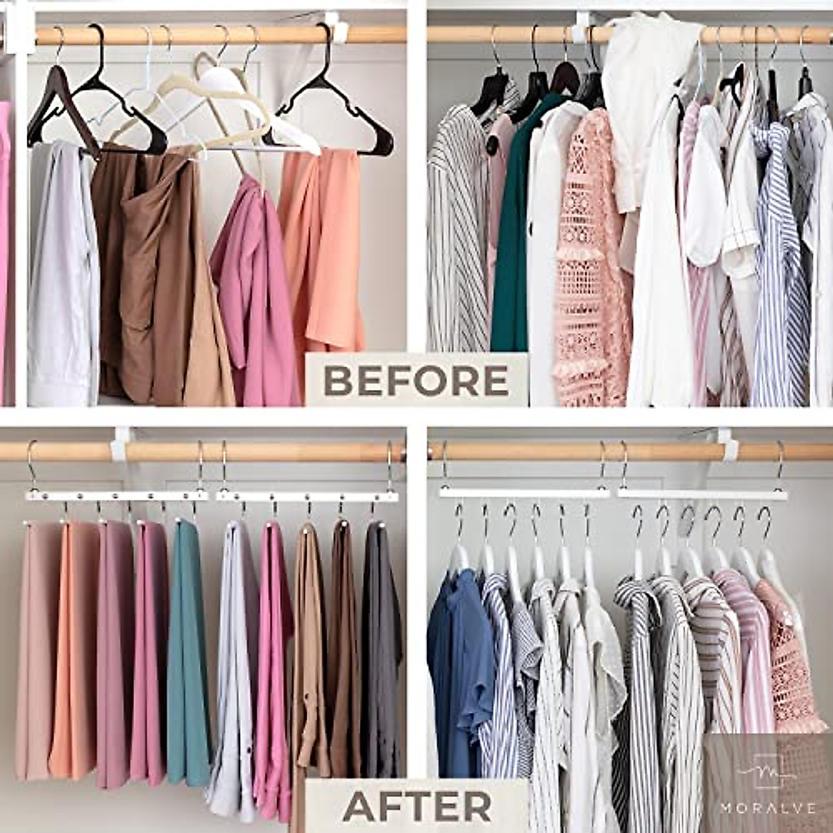 MORALVE Space Saving Hangers Bundle (White)