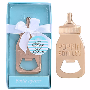 Pack of 36 Baby Shower Favors for Guest Supplies Poppin Bottle Bottle Opener Baby Shower Favor for Boy Baby Shower Souvenirs Decorations by WeddParty (Blue, 36)