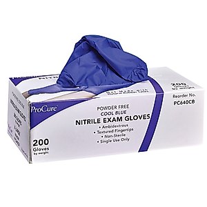 Medical Exam Disposable Nitrile Gloves X-Small, 2,000 Count Case - Powder Free, Rubber Latex Free, Food Safe, Surgical Grade, Ambidextrous, Textured Tips, 3 Mil Thickness - Cool Blue (10 Boxes of 200)