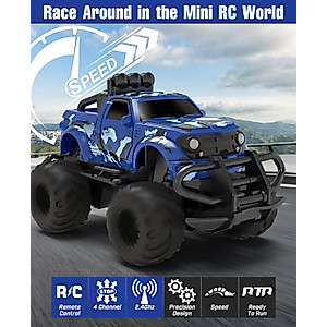 EHO Remote Control Car for Boys 3-5|4-7, Boys Toys Age 4-5 Racing Car with 2.4Ghz Monster Truck for Boys, 1/43 Mini Car Toy for 3 4 5 6 Years Old Boys Girls,Birthday Gifts Kids Toys