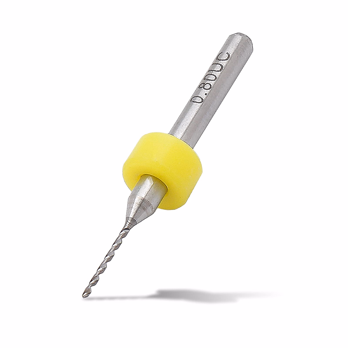 Luomorgo 10 Pcs 1/8" Shank PCB Drill Bits Carbide Tungsten Steel, 0.8mm PCB Print Circuit Board Mini Drill Bit Set for PCB Jewelry CNC Engraving, Yellow