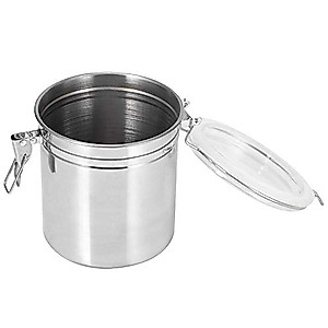 Transparent stainless steel metal lid storage container, rust-proof storage container for the kitchen at home(12.5 * 13)