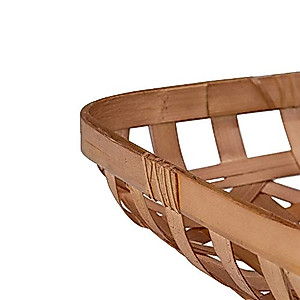 Set of 3 Brown Square Lattice Tobacco Table Top Baskets