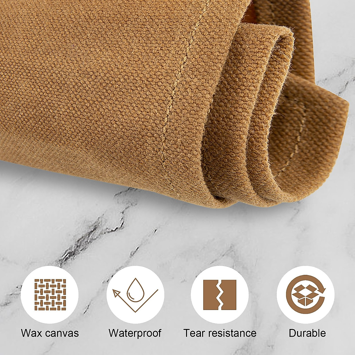 Knife Roll,Waxed Canvas Knife Bag,Heavy Duty Knife Case,Chef Knife Bag Roll with 8 Slots for Knives and Kitchen Tools,Knife Roll Bag For Chefs Culinary Traveling,Knives Pouch Holder Wrap (Khaki)