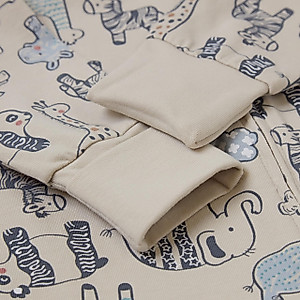 Hanes Baby Girls Pure Comfort Organic Long Sleeve Footless N' Play, Infant Playsuit, Boys & And Toddler T-Shirt Set, Beige Wild, 18 MONTHS US