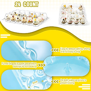 24 Pack Mini Cupcake Containers, 24 Count, Disposable Plastic Small Cupcake Boxes Bulk, High Dome Lid Cupcake Holder Cupcake Carriers for Transporting Small Cupcakes with Tall Icing