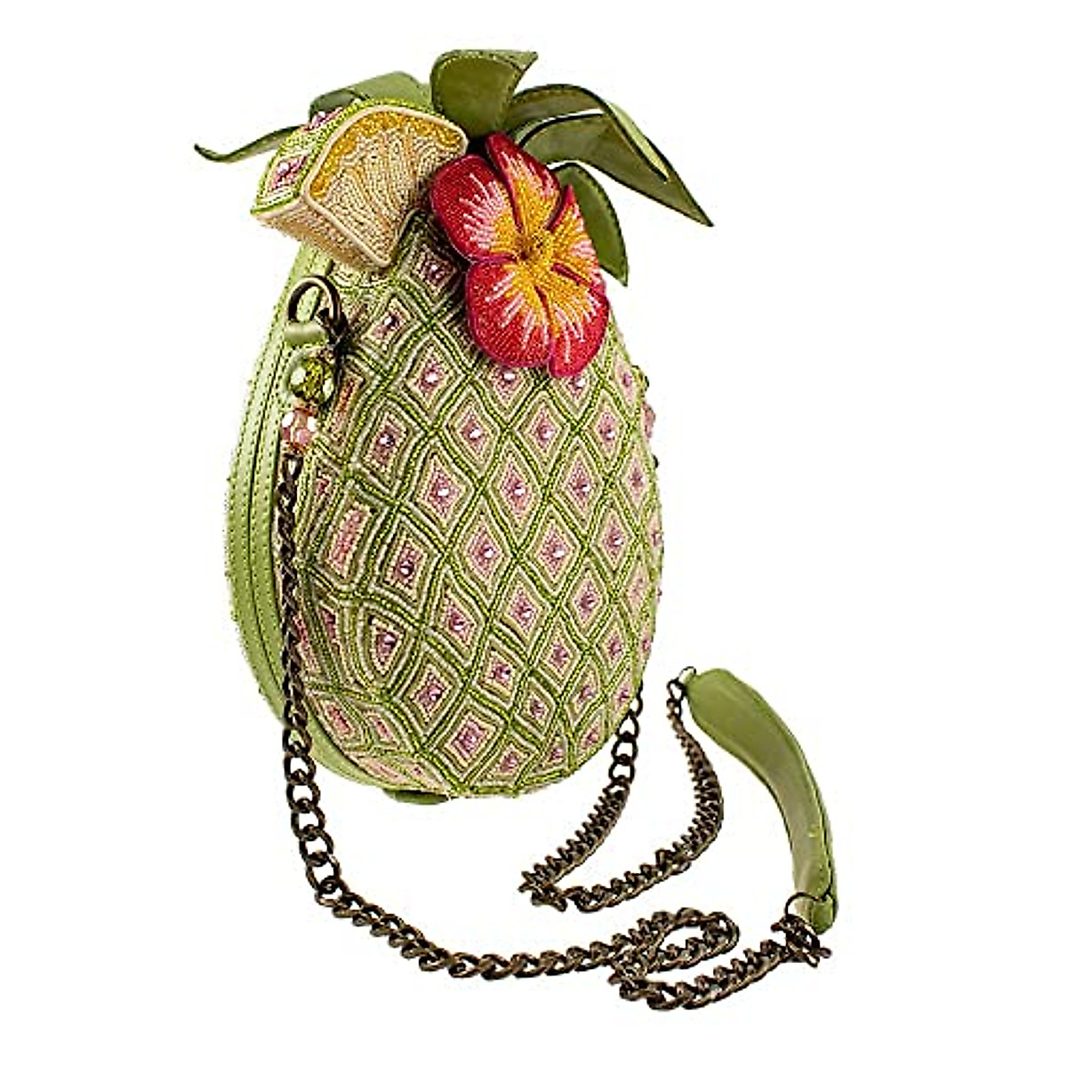 Mary Frances Pineapple Island Beaded Crossbody Novelty Handbag, Multi