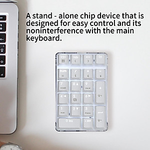 Magicforce Mechanical Number Pad for Laptop 21-Key Wired Numeric Keypad with Blue LED Backlit USB Number Pad for Laptop Desktop Computer PC (Blue Switch)