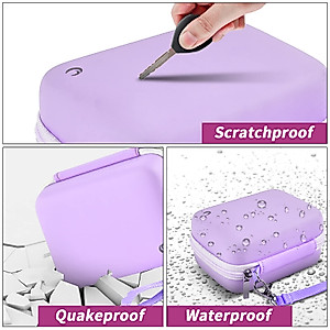 Carrying & Protective Case for Digital Camera, AbergBest 21 Mega Pixels 2.7" LCD Rechargeable HD/Kodak Pixpro/Canon PowerShot ELPH 180/190 / Sony DSCW800 / DSCW830 Cameras for Travel - Purple