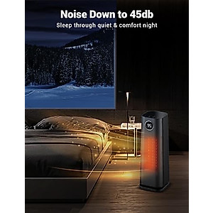 Wind Talk Space Heater for Indoor Use, 1500W Fast Electric Portable Ceramic Heaters with Thermostat, 4 Modes, 24H Timer, 70°Oscillating Room Heater with Remote for Office Bedroom Use, 2024 Upgraded