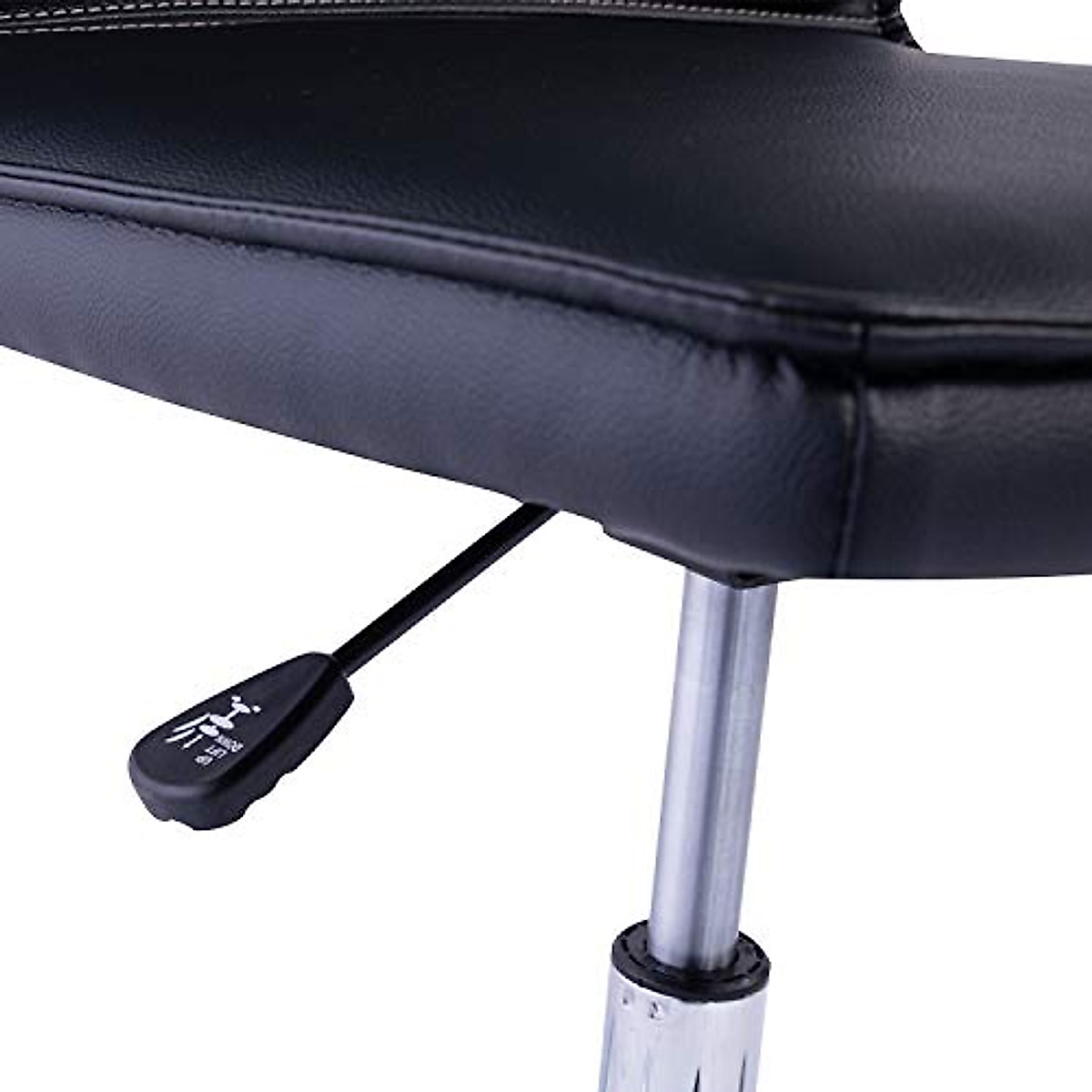 Amazon Basics Modern Armless Office Desk Chair - Height Adjustable, 360-Degree Swivel, 275Lb Capacity, 22.05"D x 18.31"W x 33.46"H, Black/Chrome