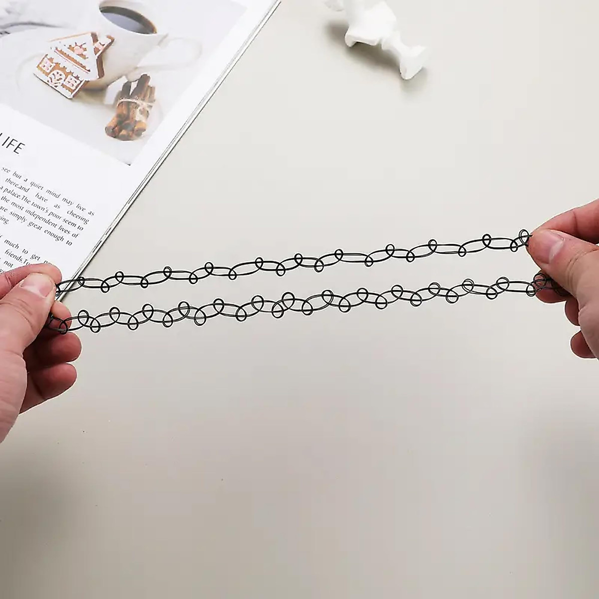 BodyJ4You 12PC Tattoo Choker Necklace Set - 90s Accessories 80s Old School 2000s Jewelry - Vibrant Pink Blue White Green Black - One Size Women Teen Girl - Stretchy Multicolor Collar