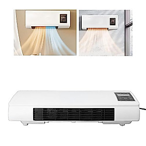 Wall Air Conditioner, 2 In 1 Mini Air Conditioning Hot Fan, Quiet Remote Control Evaporator Unit for Bathroom Bedroom, Digital Display, Adjustable Temperature and Wind Speed