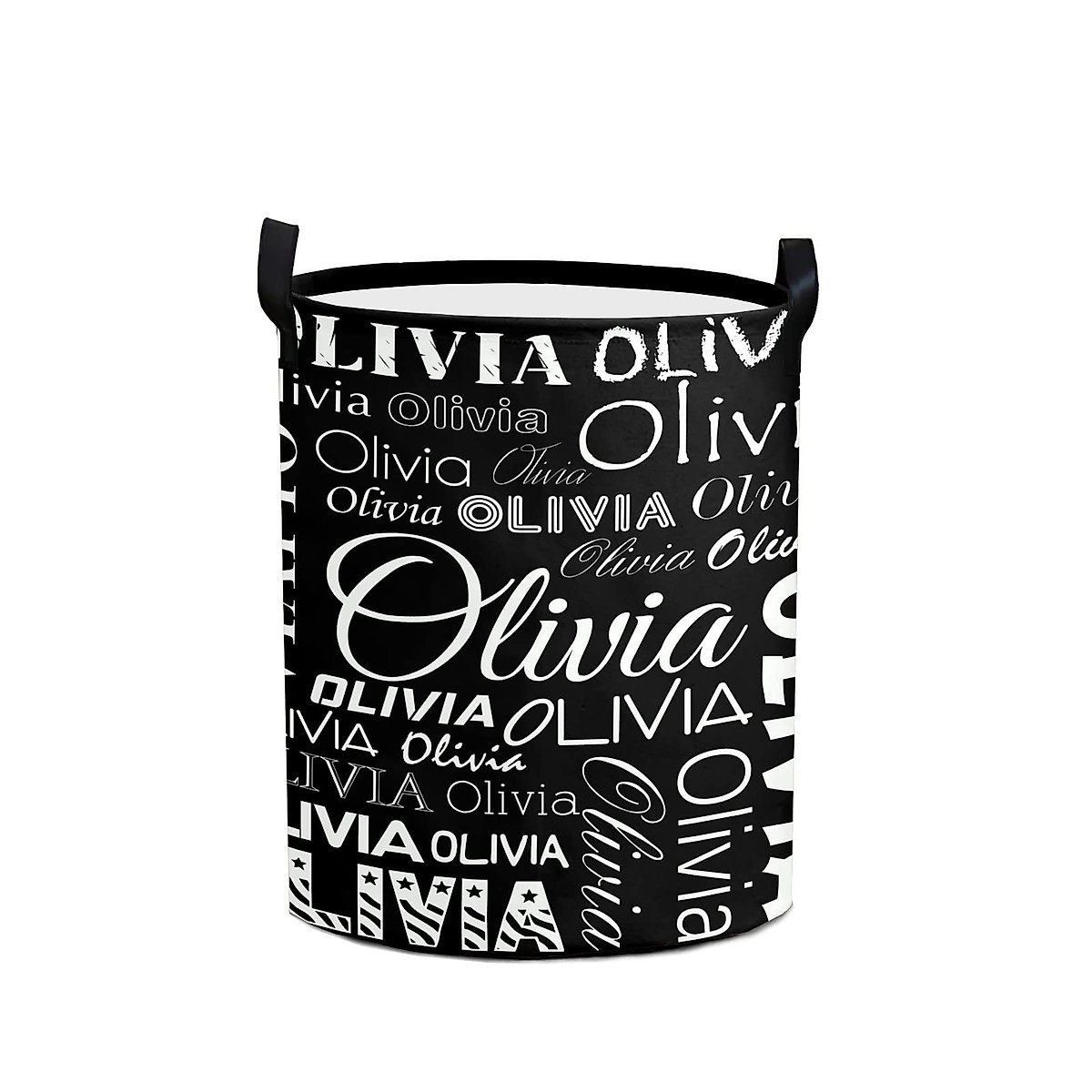 Custom Laundry Basket Personalized Collapsible Laundry Hamper with Name Customized Dirty Clothes Storage Basket with Handle for Bedroom（Style 08）