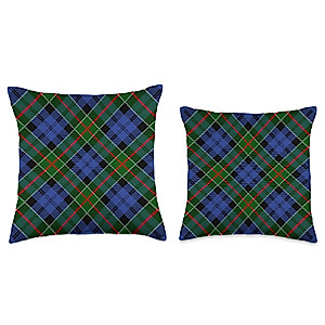 The Celtic Flame Plaid Tartans Colquhoun Tartan Scottish Plaid Throw Pillow, 18x18, Multicolor