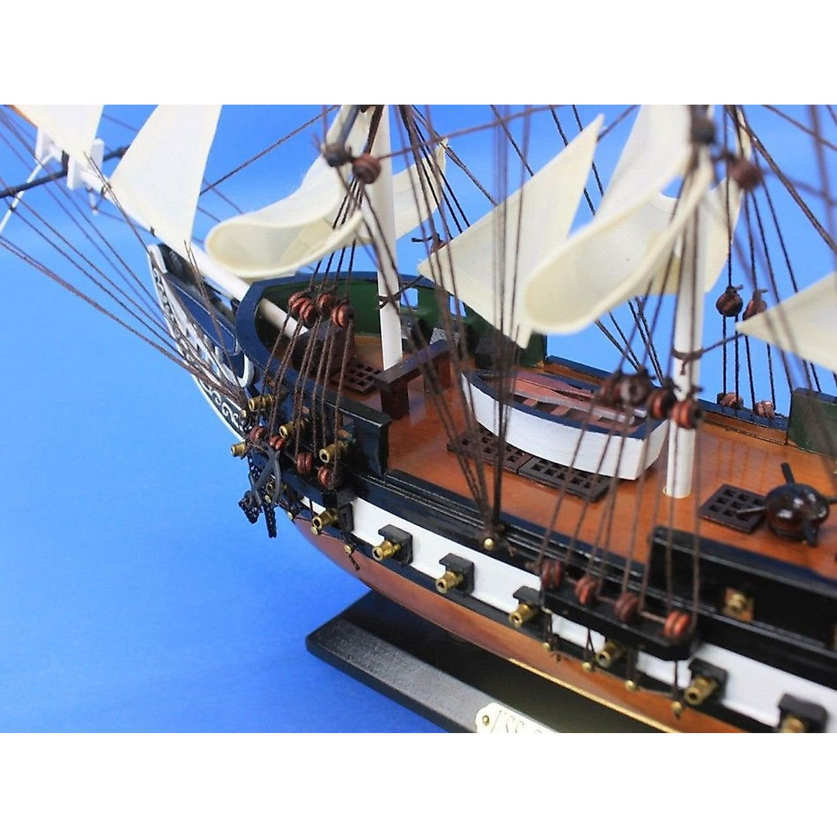 Hampton Nautical Wooden USS Constitution Tall Model Ship, 24" , Brown