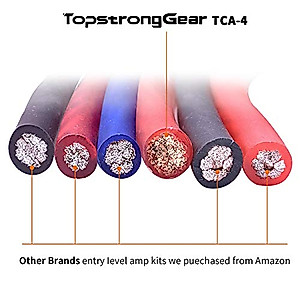 TOPSTRONGGEAR 4 Gauge Amp Kit True 4 AWG Amplifier Installation Wiring Amp Kit Install Cables